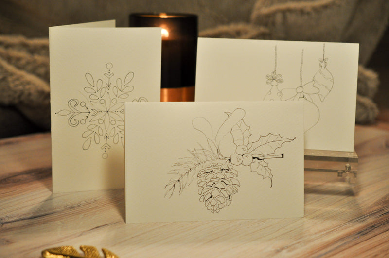 DIY Christmas Card Watercolor Kit – 3 Festive Cards | Maya + Kiwi ...